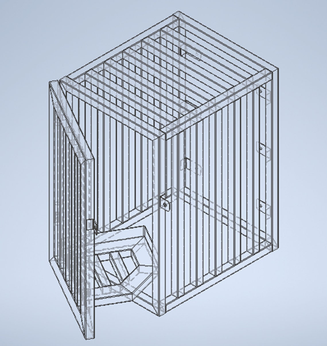 Digital Plan: Industrial Type Design Wall-mounted Gas Cage - Cylinder ...