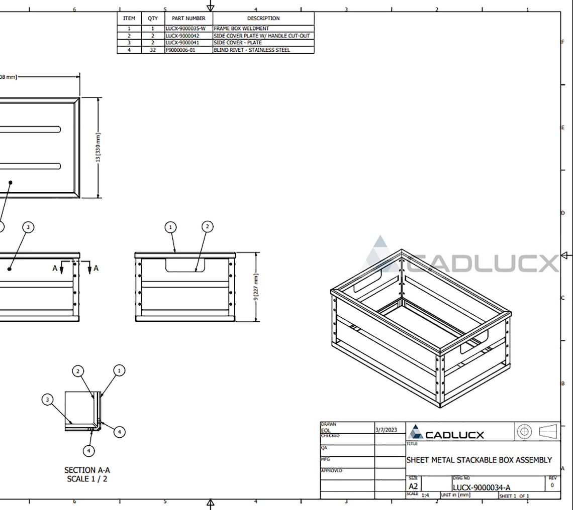Digital Plan: Industrial Style Stackable Box With Durable Sheet Metal ...