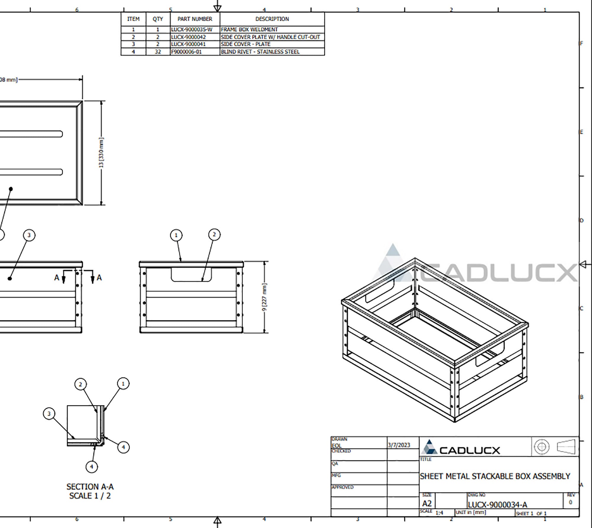 Digital Plan: Industrial Style Stackable Box With Durable Sheet Metal ...