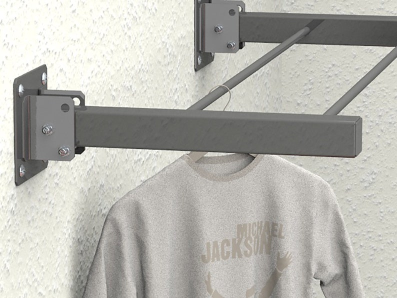 Digital Plan : Foldable Wall-mounted Clothes Hanger Rack DIY - Etsy