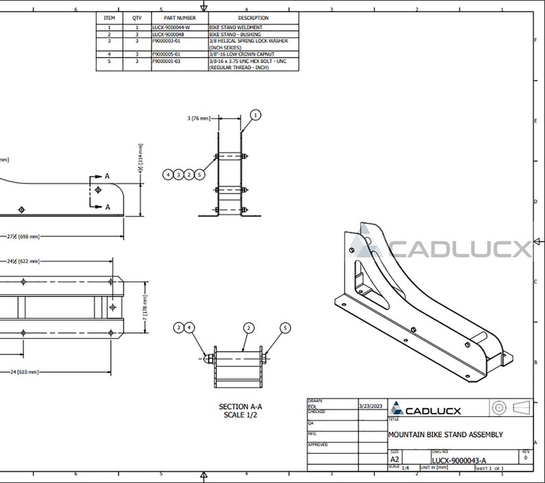 Digital Plan : Easy-to-build Sheet Metal Minimalist Mountain Bike Stand ...