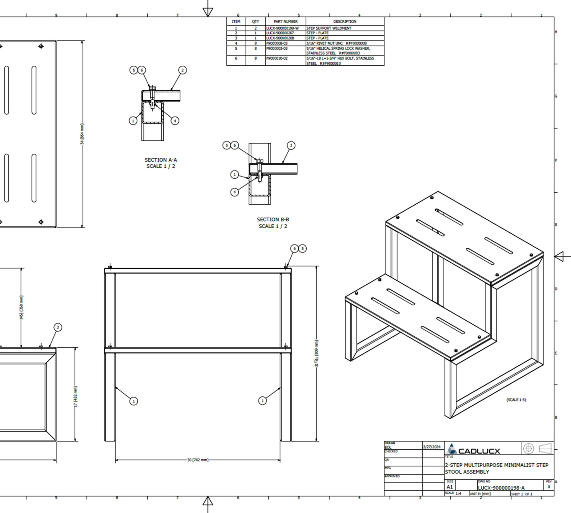 Digital Plan : Heavy-duty Metal Step Stool Perfect for Kitchen ...