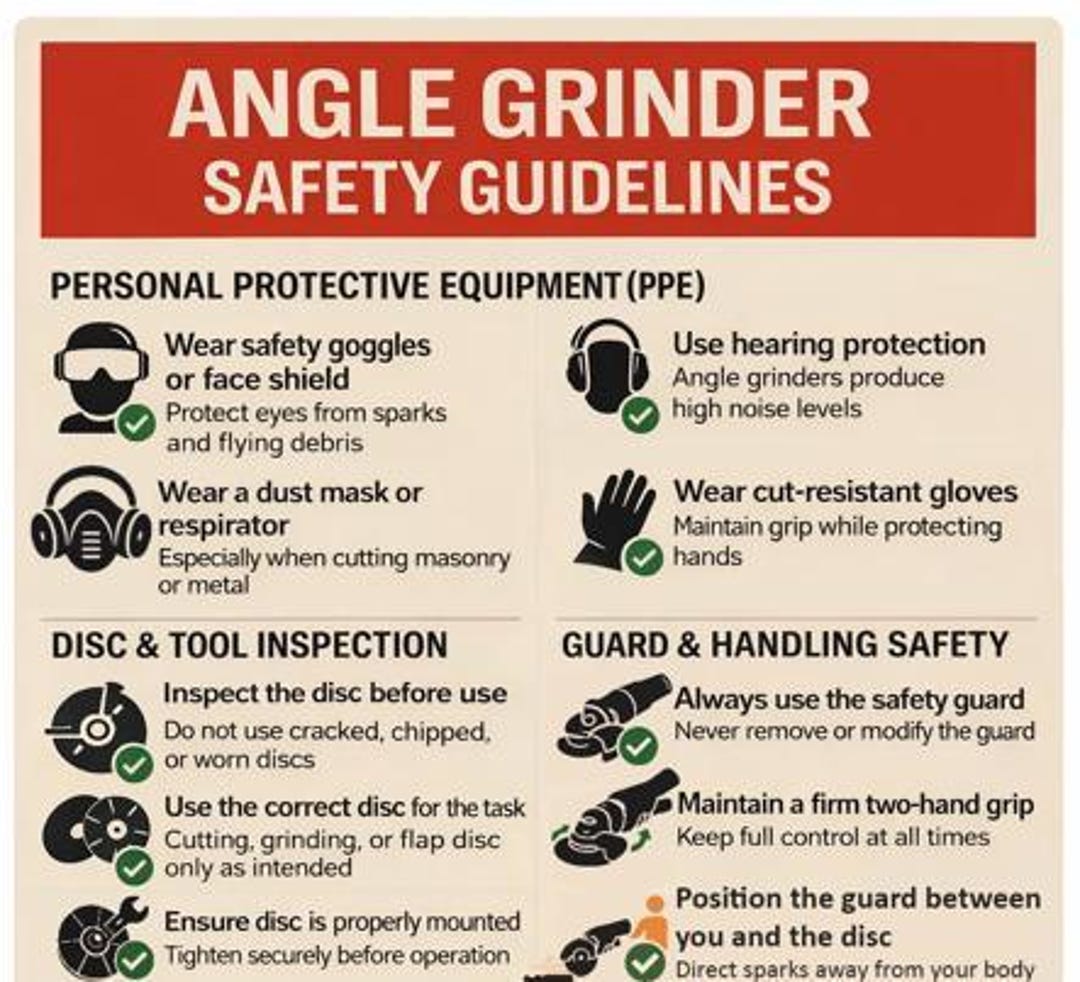 Digital Download: Angle Grinder Safety Poster Printable | Power Tool ...