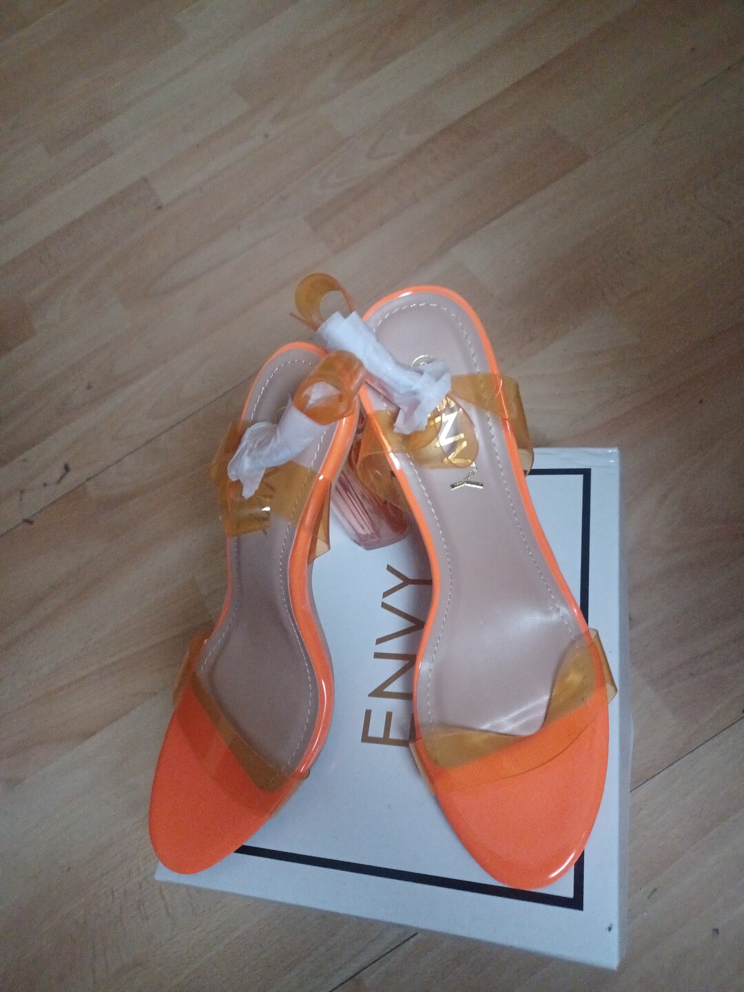 Neon Orange Block Heels - Etsy