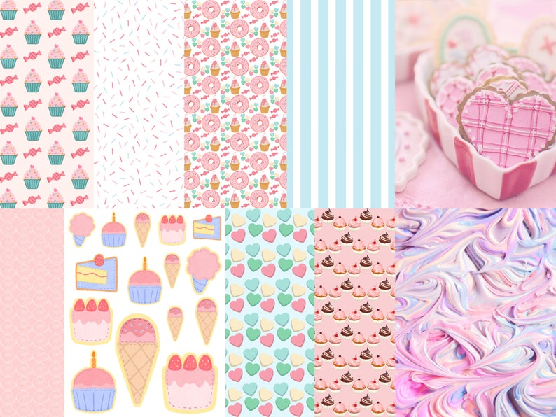 Desserts - 10 Page Dessert Printable Paper Pack - Etsy