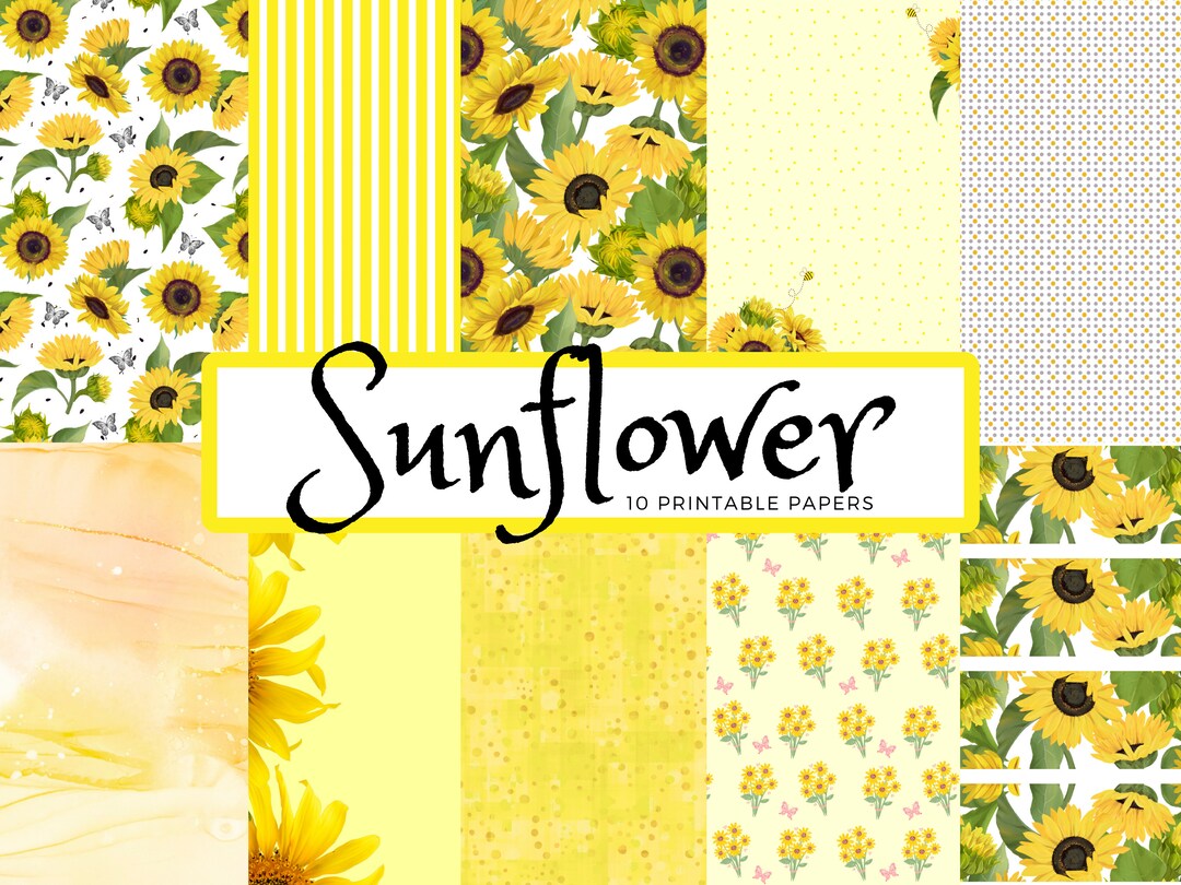 Sunflower - 10 Page Sunflower Printable Paper Pack - Etsy