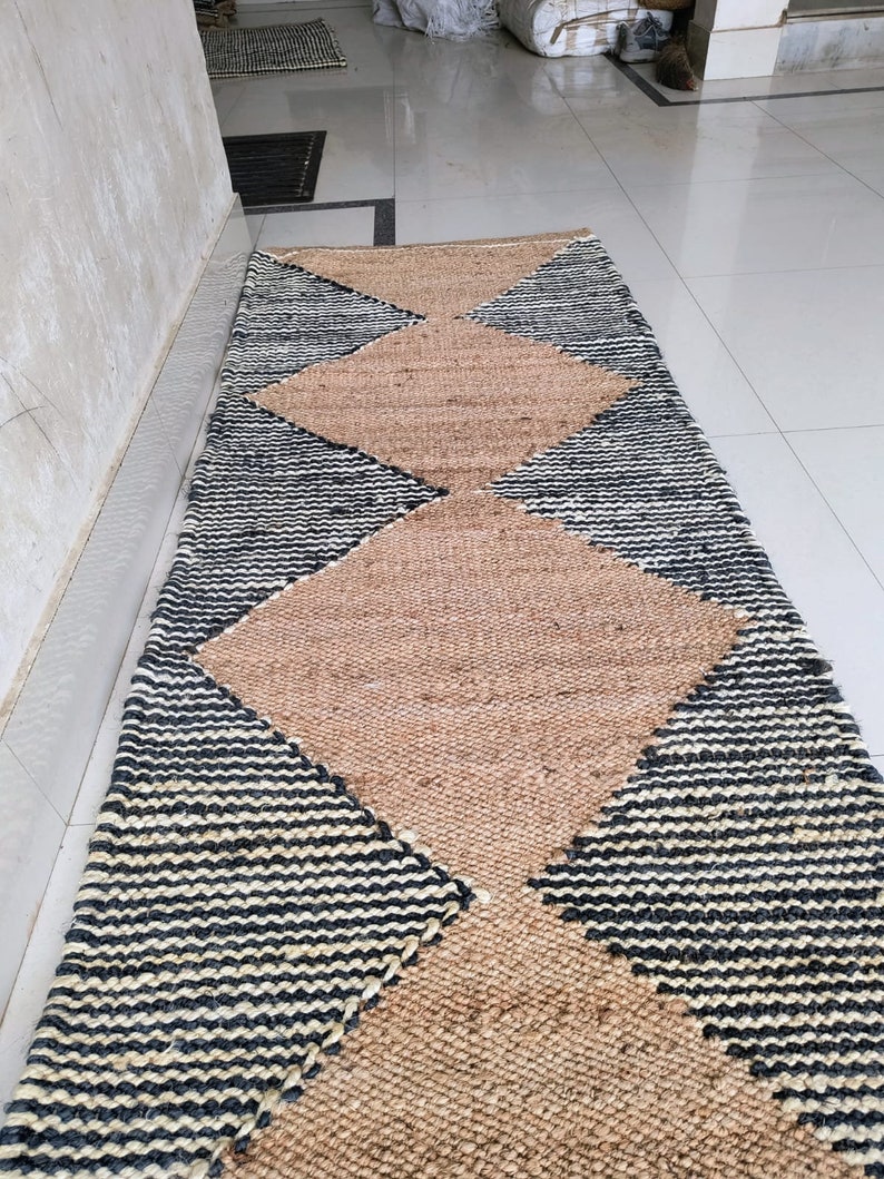 Jute Hallway Runner, Boho Natural Jute Runner Rug, Bohemian Jute Rug, Custom Rug, Sisal Rug ...