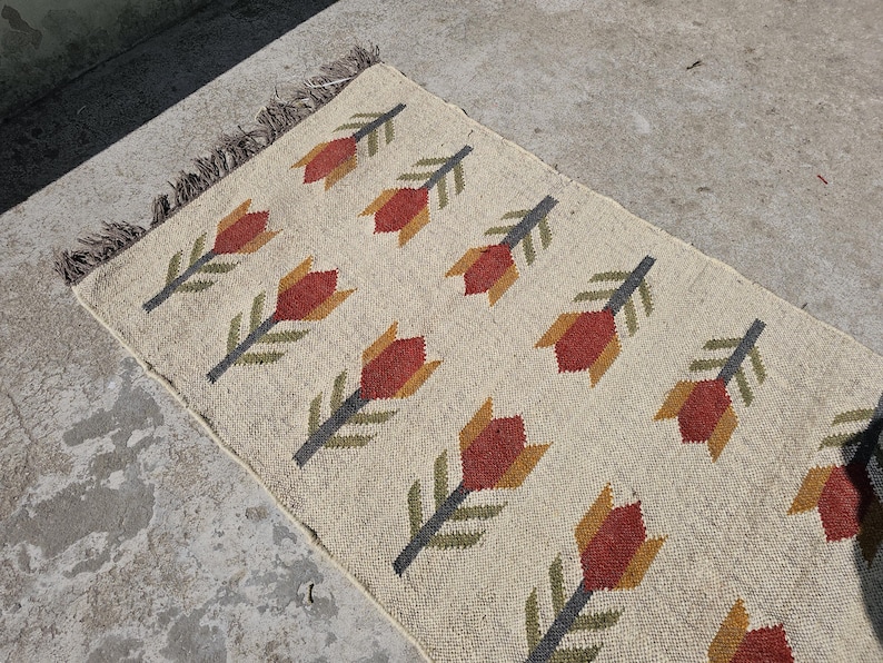 Vintage Kilim Runner Handmade Long Runner Bohemian Hallway Rug Wool ...