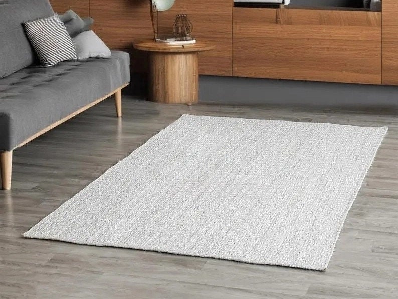 Handwoven White Rug ,natural Jute Rug Braided Area Rug Bohemian Jute ...