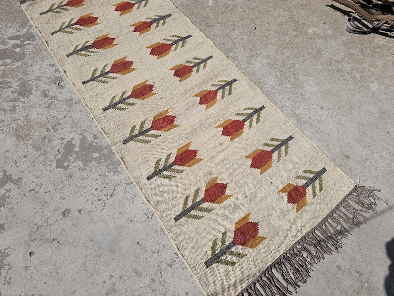 Vintage Kilim Runner Handmade Long Runner Bohemian Hallway Rug Wool ...