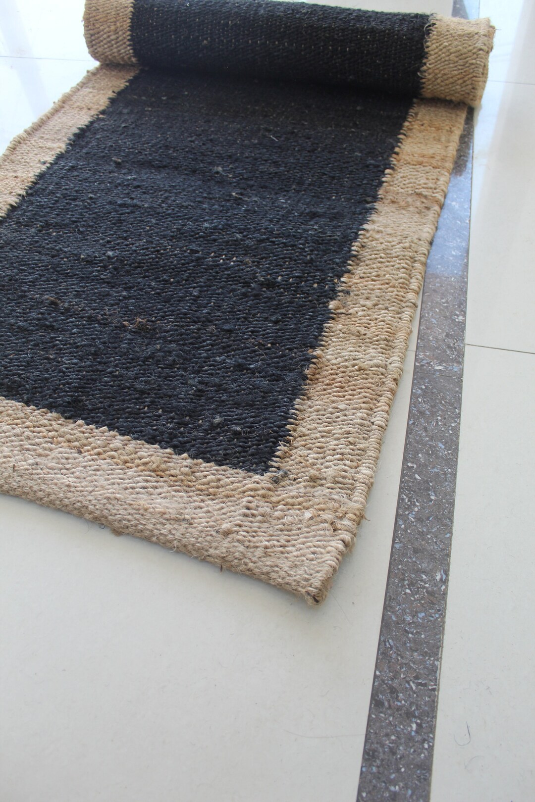 Ute Hallway Runner, Boho Natural Jute Runner Rug, Bohemian Jute Rug ...