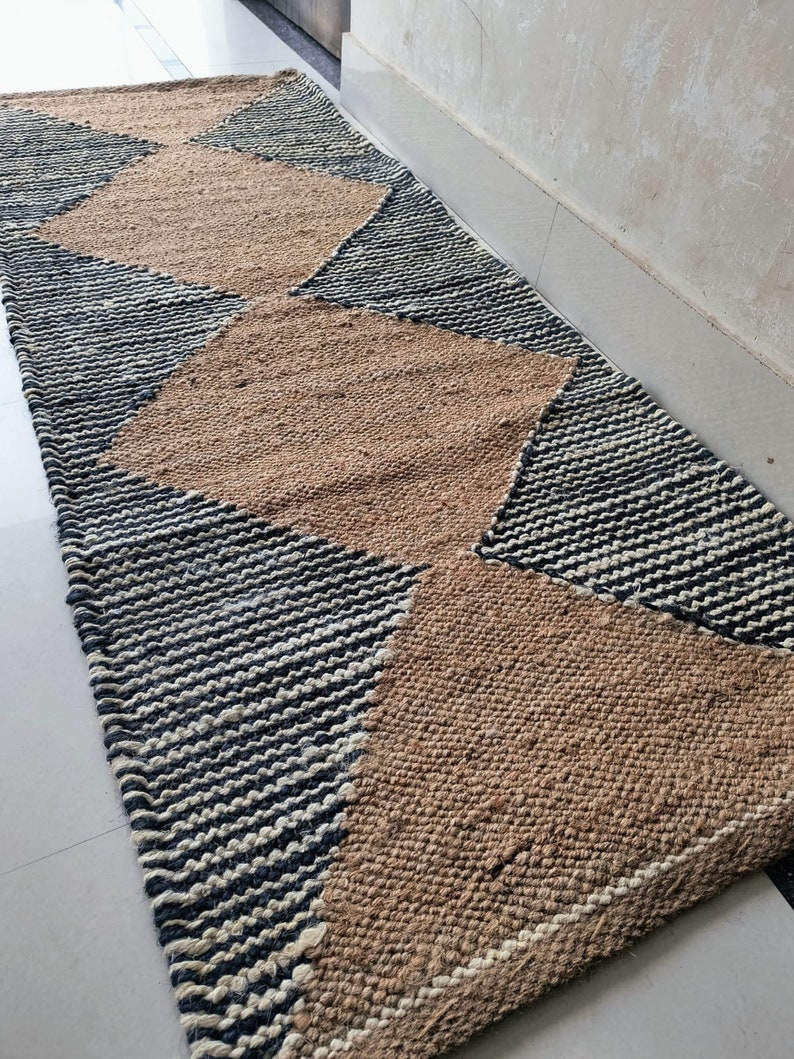Jute Hallway Runner, Boho Natural Jute Runner Rug, Bohemian Jute Rug, Custom Rug, Sisal Rug ...
