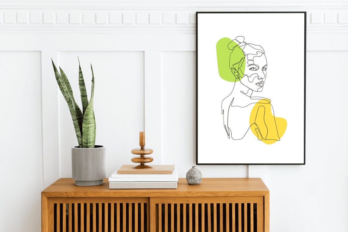 One Line Art Décor,single Line Drawing Wall Art,minimalist Wall Art ...