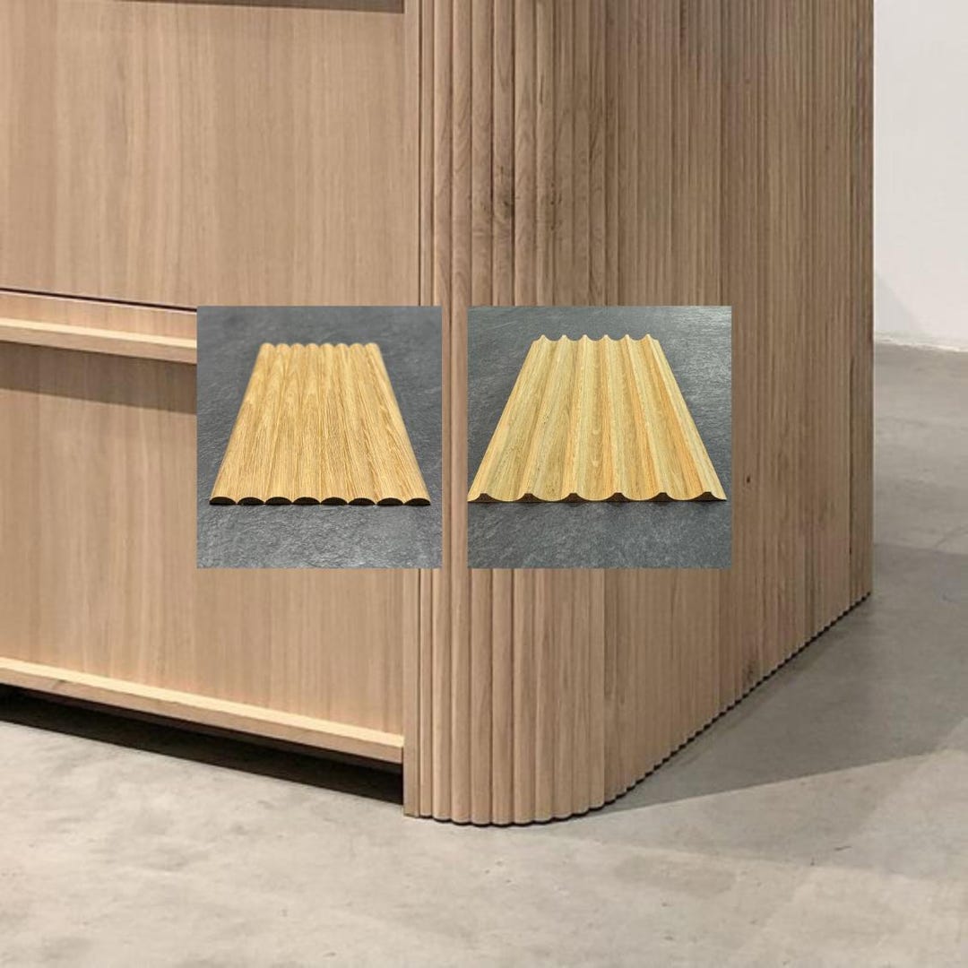 Flexible Oak Flute Panel: Self Adhesive 3D Wall Decor - Sample - Etsy