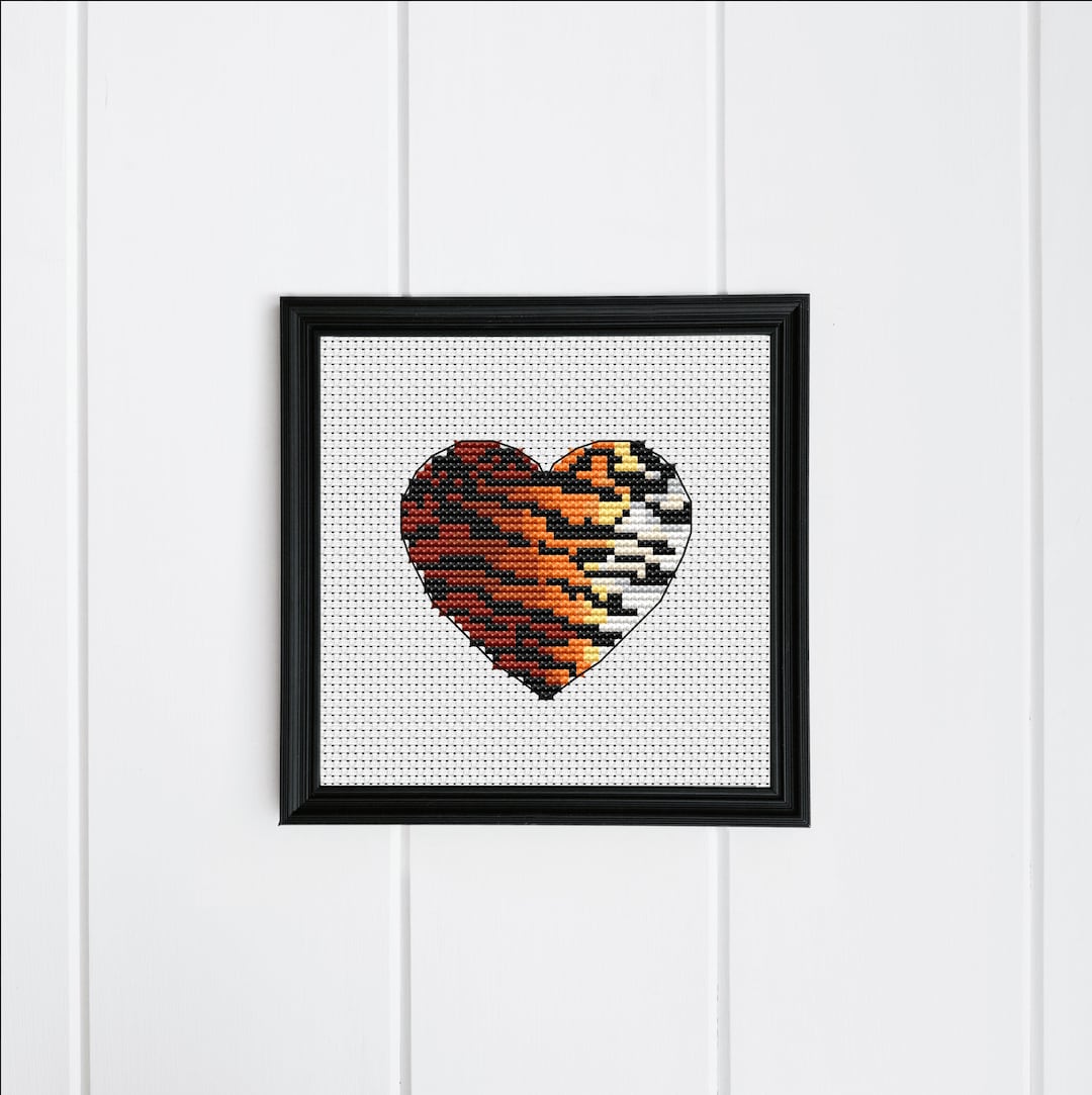 Heart Cross Stitch Patern Animal Cross Stitch Chart - Etsy