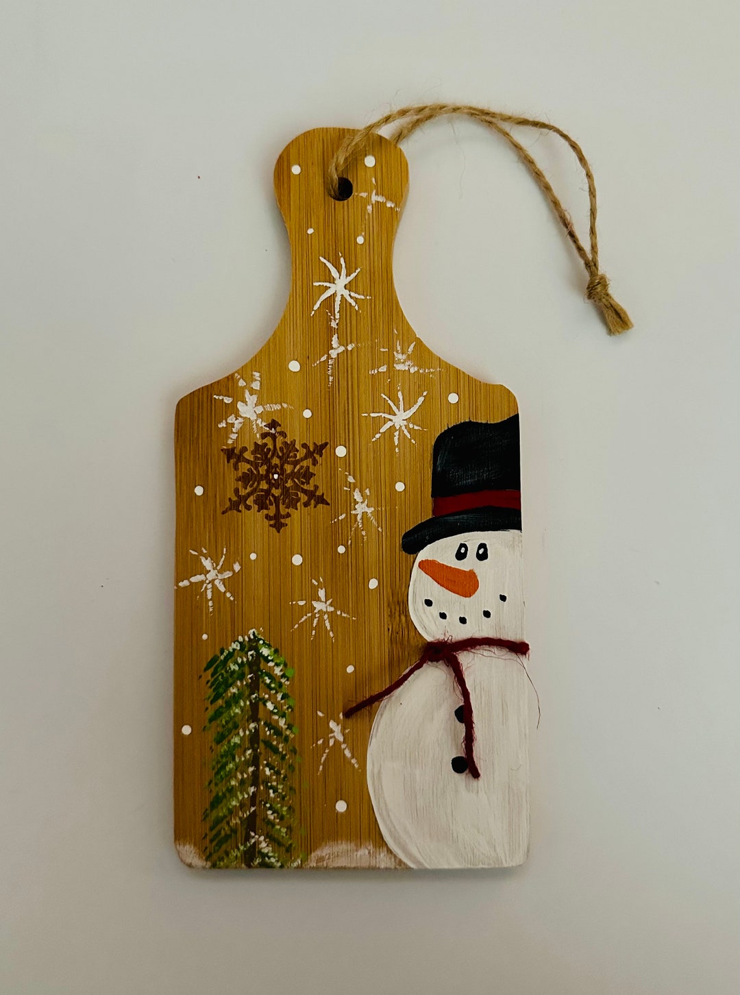 Mini Cutting Board With Snowman - Etsy