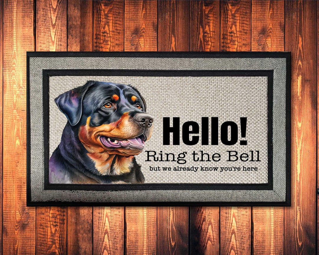 Doormat Rottweiler Greeting - Etsy