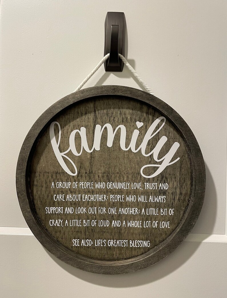 12 Round Wood Sign / Family / Wood Signs / Home Decor / Wood Decor ...