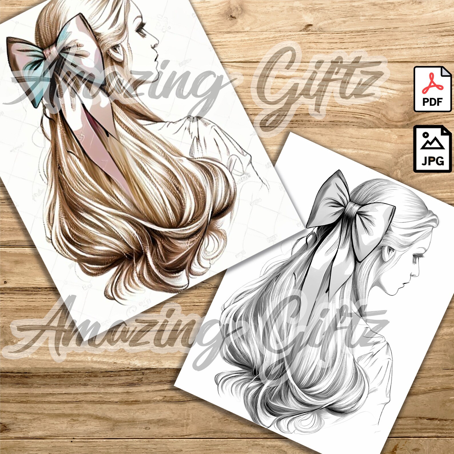 Beautiful Hair Coloring Page Book Adults Hairstyle Coloring Page Kids ...
