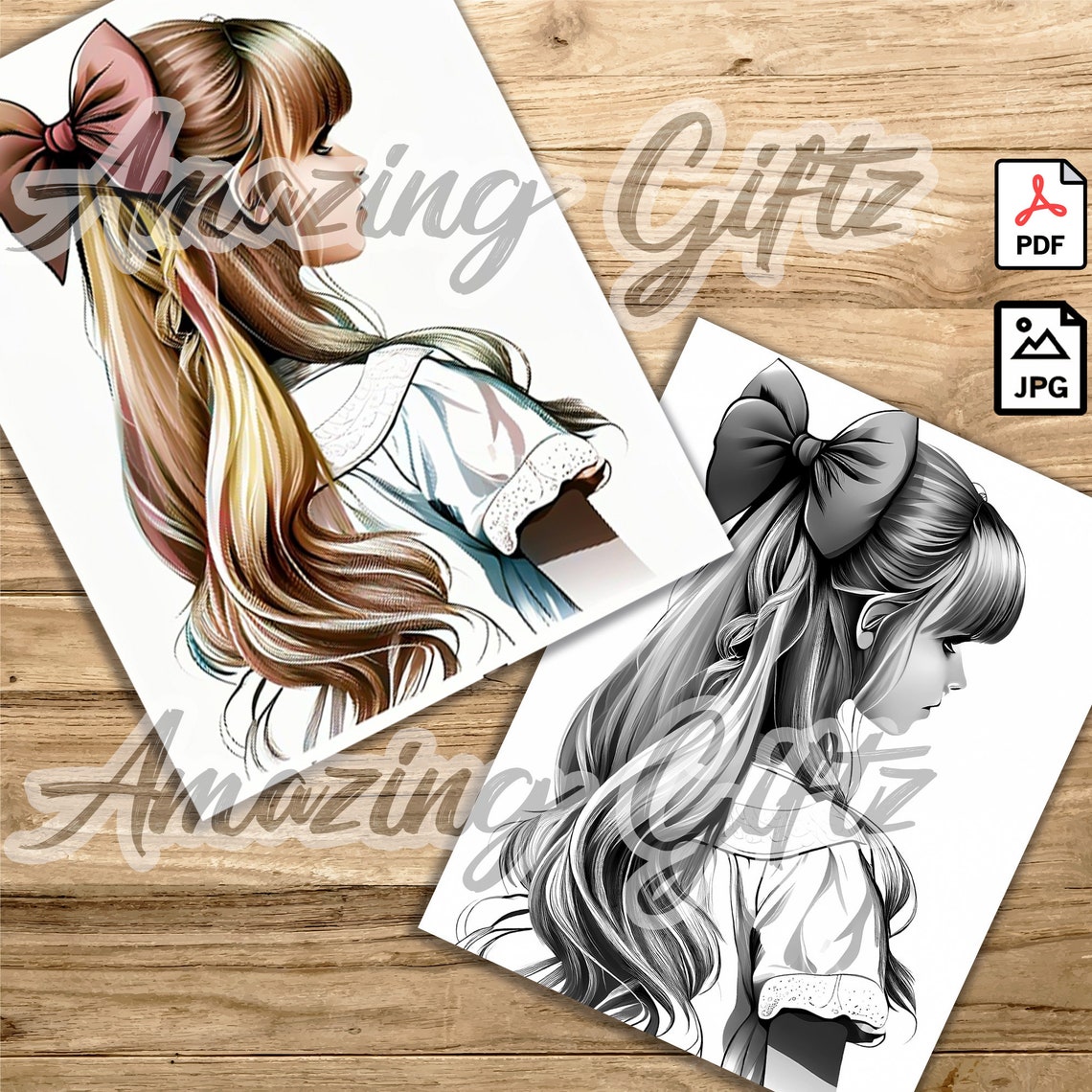 Gorgeous Hair Style Coloring Page for Adults Printable - Etsy