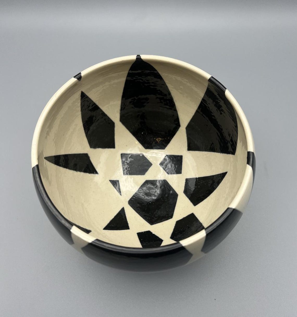 Ceramic Bowl With Decorative Hand-painted Design - Etsy