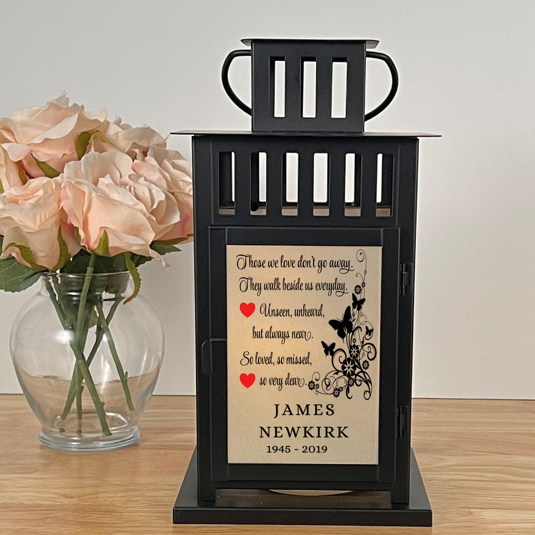 Memorial Candle Lantern With Personalization and Those We Love Quote ...