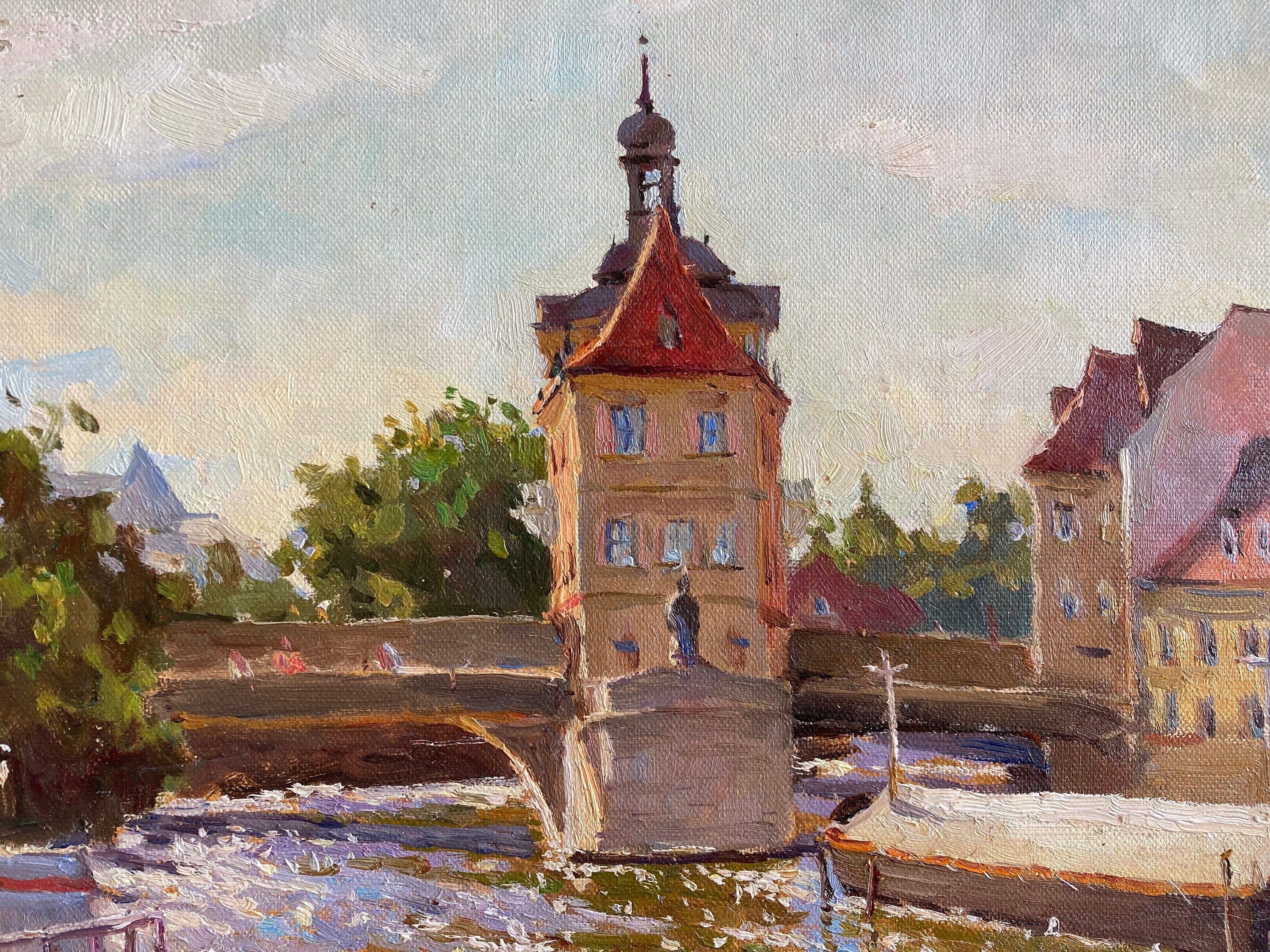 OIL PAINTING CITY Original Landscape Germany Bamberg Medieval - Etsy