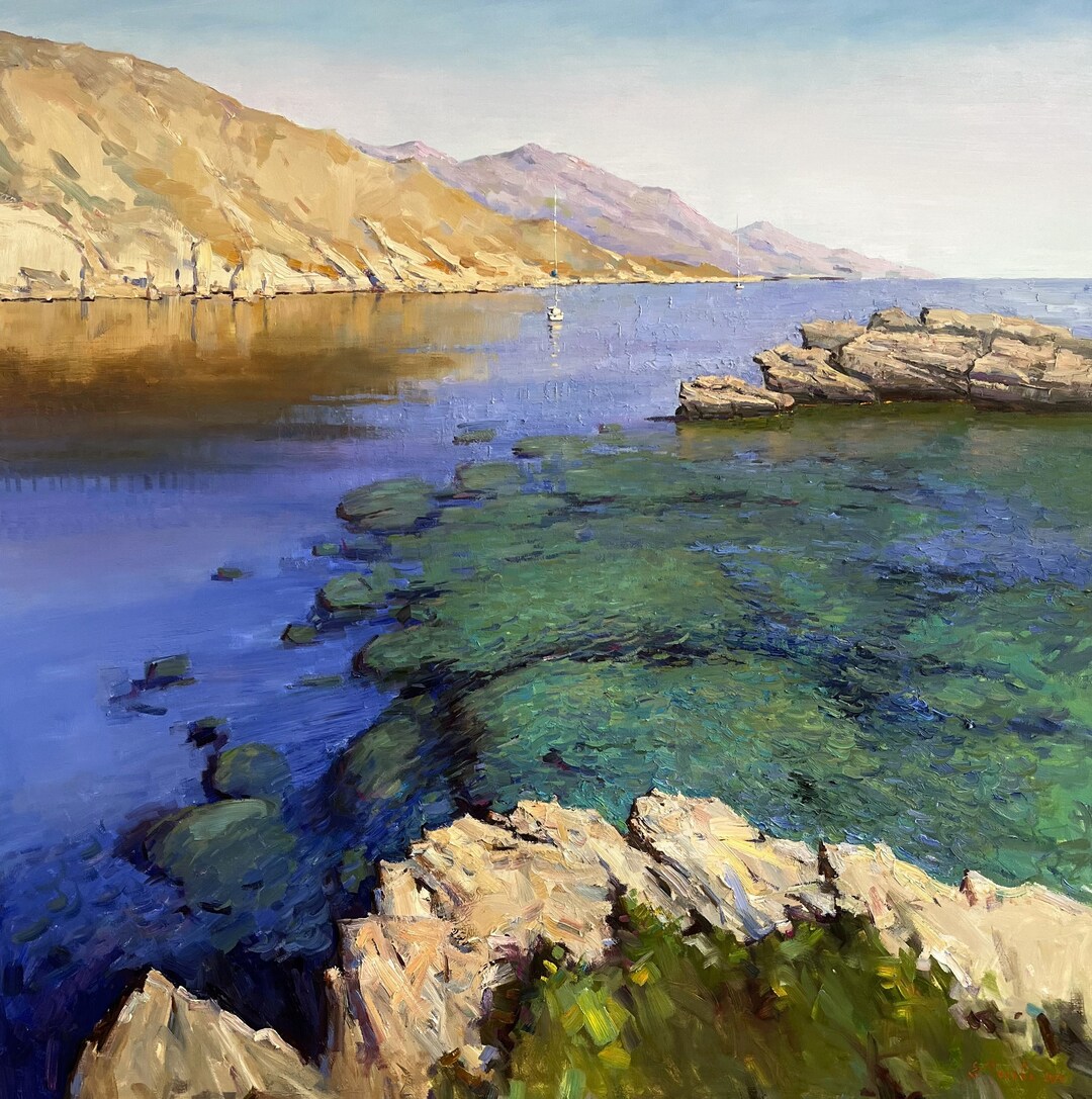 Original Oil Painting Sea Landscape Sea View Marine Landscape Maritime ...