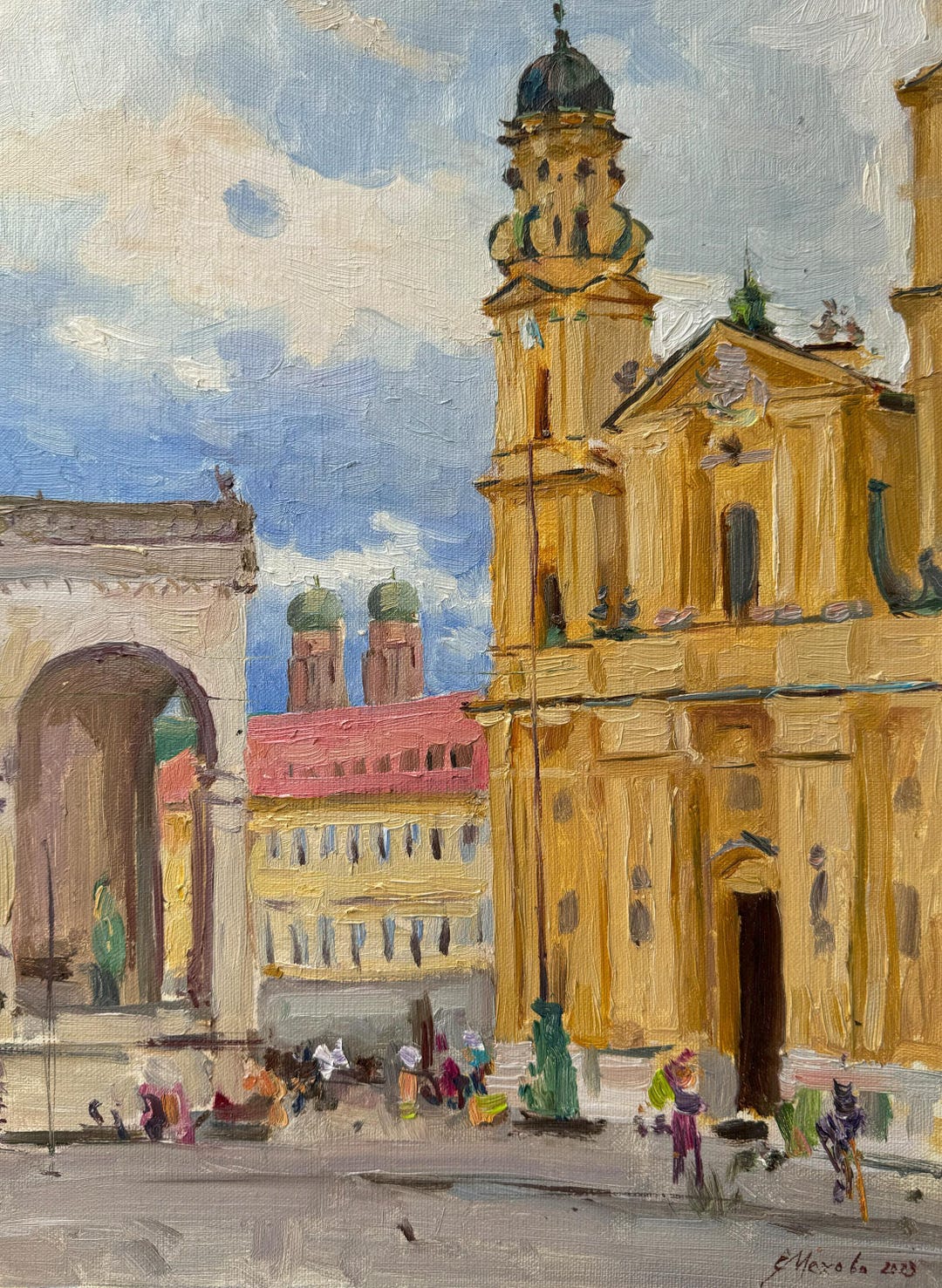Oil Painting Original Impressionistic Cityscape Munich Germany European ...