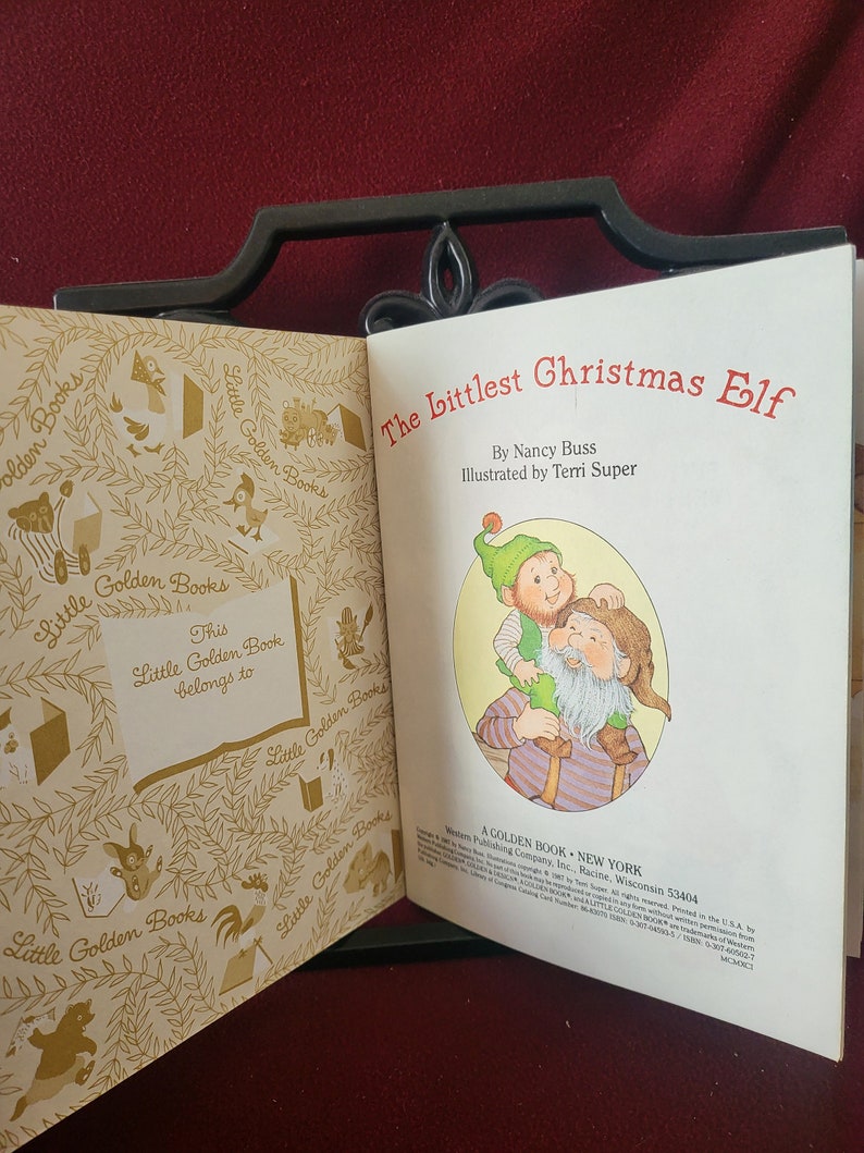 The Littlest Christmas Elf, a Little Golden Book 1987 First Edition - Etsy
