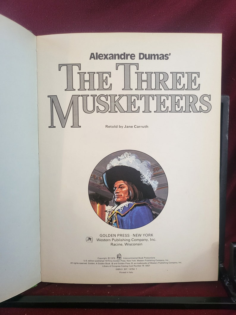 The Three Musketeers, a Big Golden Book 1976 First Edition Hardcover - Etsy