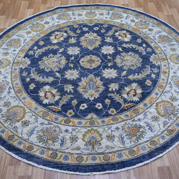 Blue Round Rug - Etsy