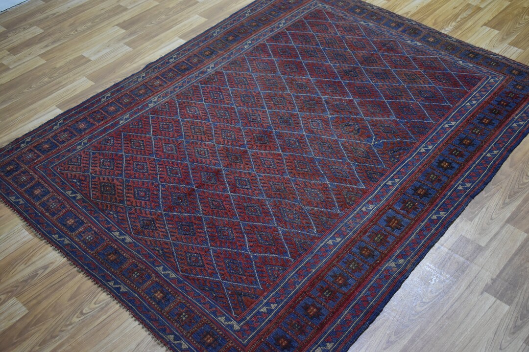 Collectors Piece, 5x6 Ft Antique Mushwani Rug, Fine Quality Vintage ...