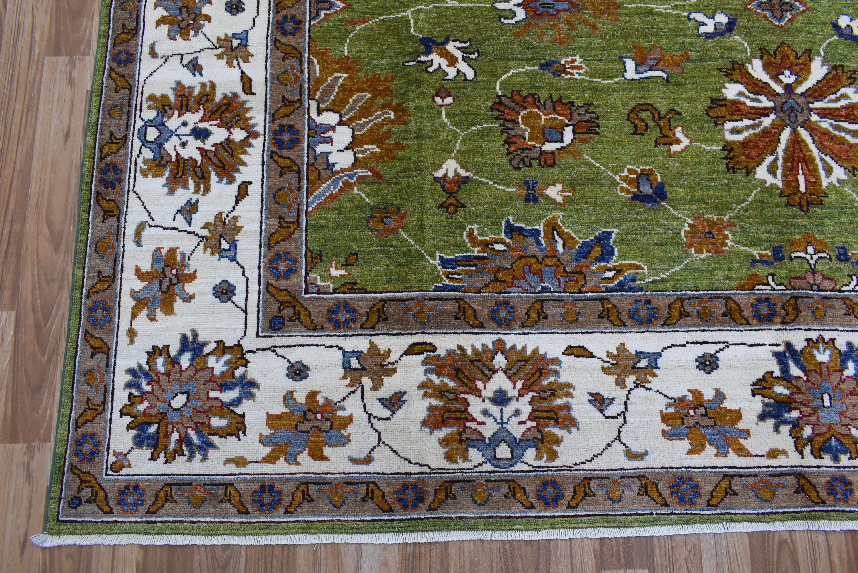 8x10 Oriental Area Rug, Moss Green Rug, Large Afghan Hand Knotted Veg ...