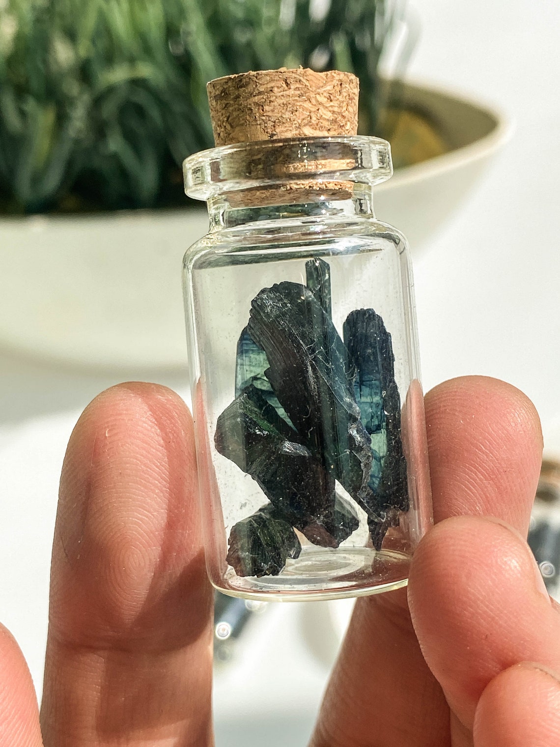 Vivianite Mineral Specimen in Jar , Jar of Vivianite Shards , Vivianite ...