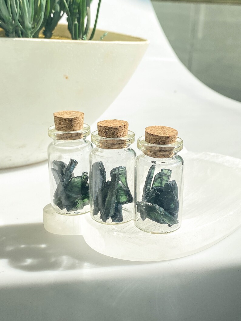Vivianite Mineral Specimen in Jar , Jar of Vivianite Shards , Vivianite ...