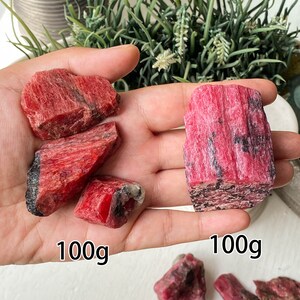 Natural Raw Deep Pink Rhodonite Rough Stones , High Grade Healing ...