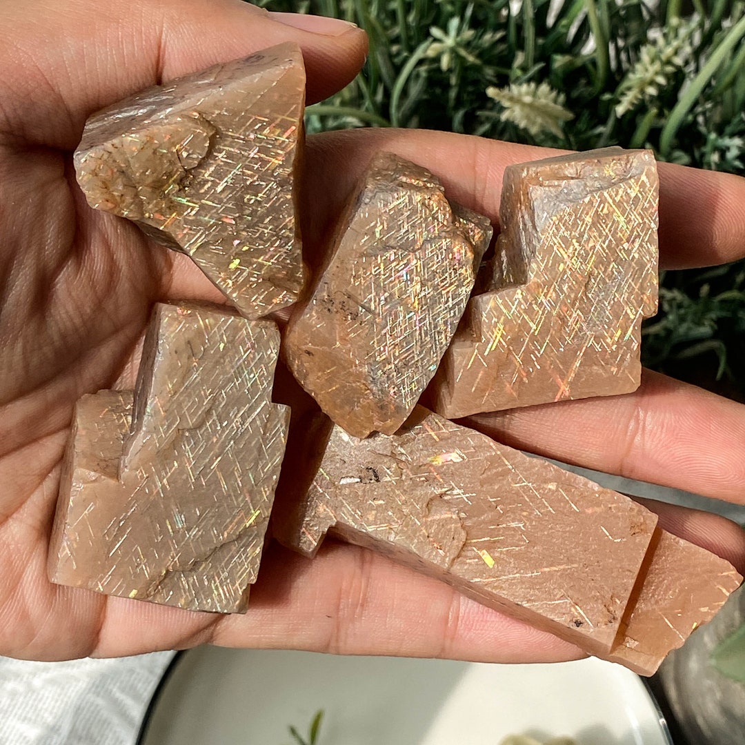 Raw Lattice Sunstone Gems, Raw Gemstone From Tanzania, Rare Rainbow ...