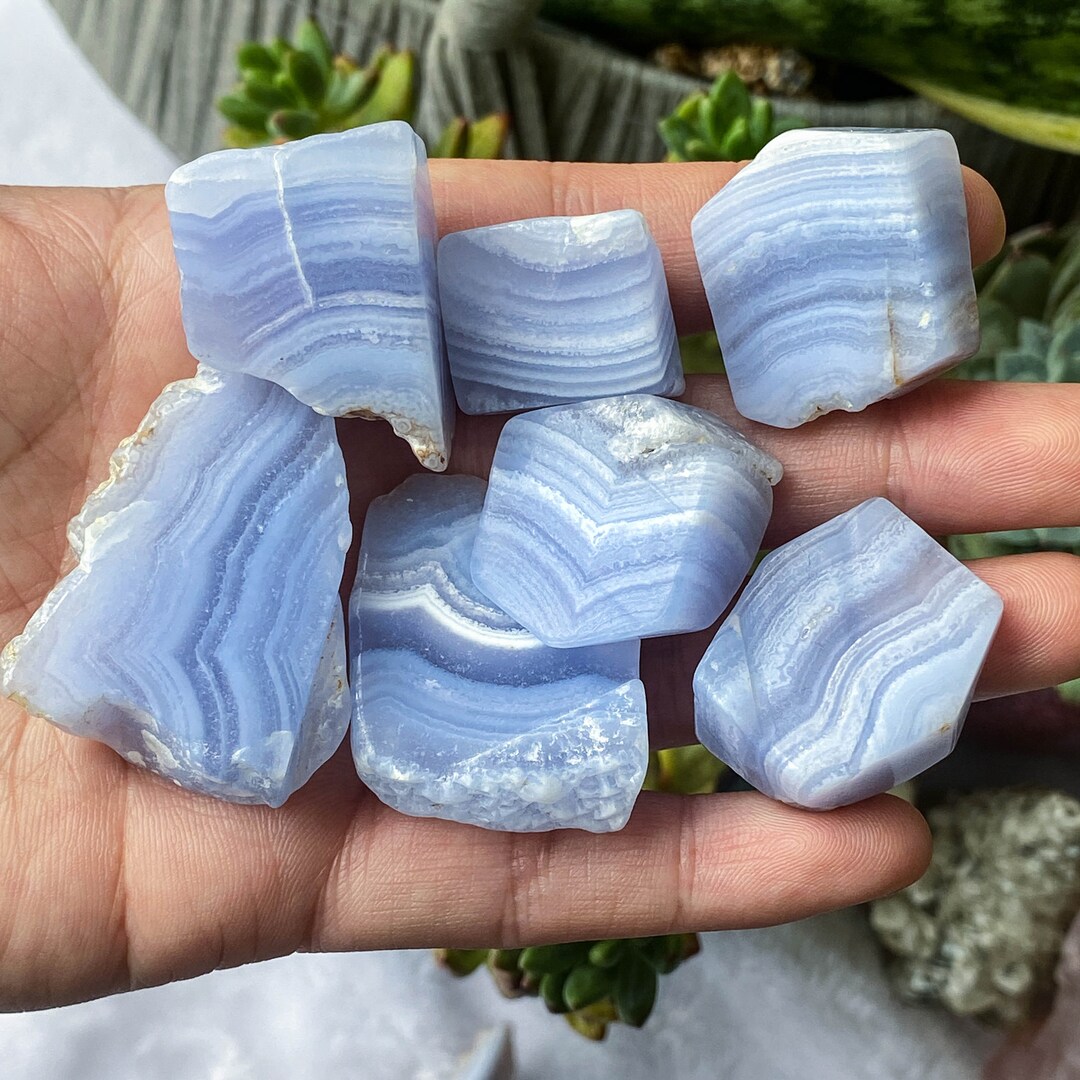 Polished Blue Lace Agate Stone Slab Rough Healing Crystals Stones ...