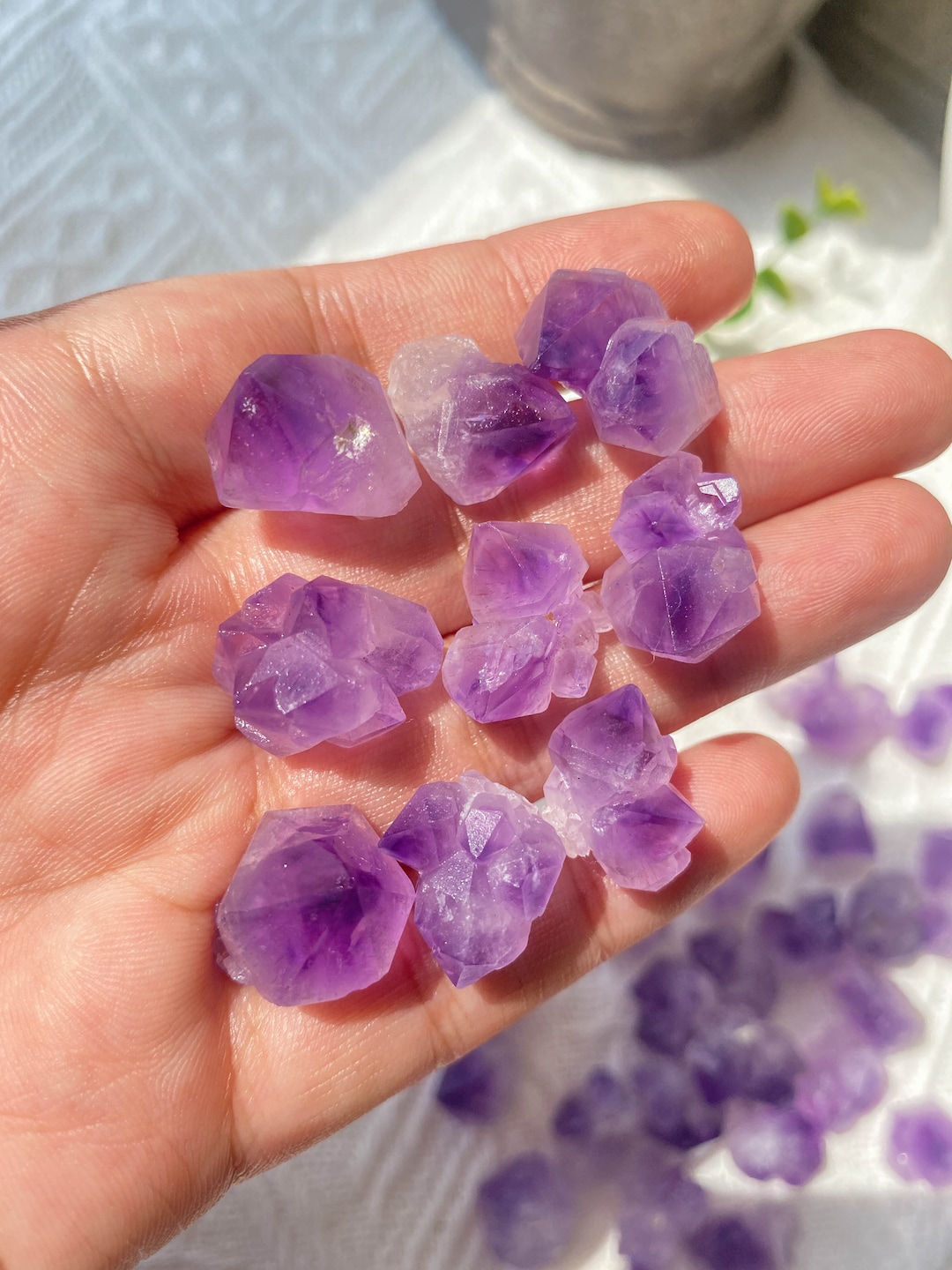 Mini Raw Amethyst Clusters Flower , Crystal Nice Quality Healing Energy ...