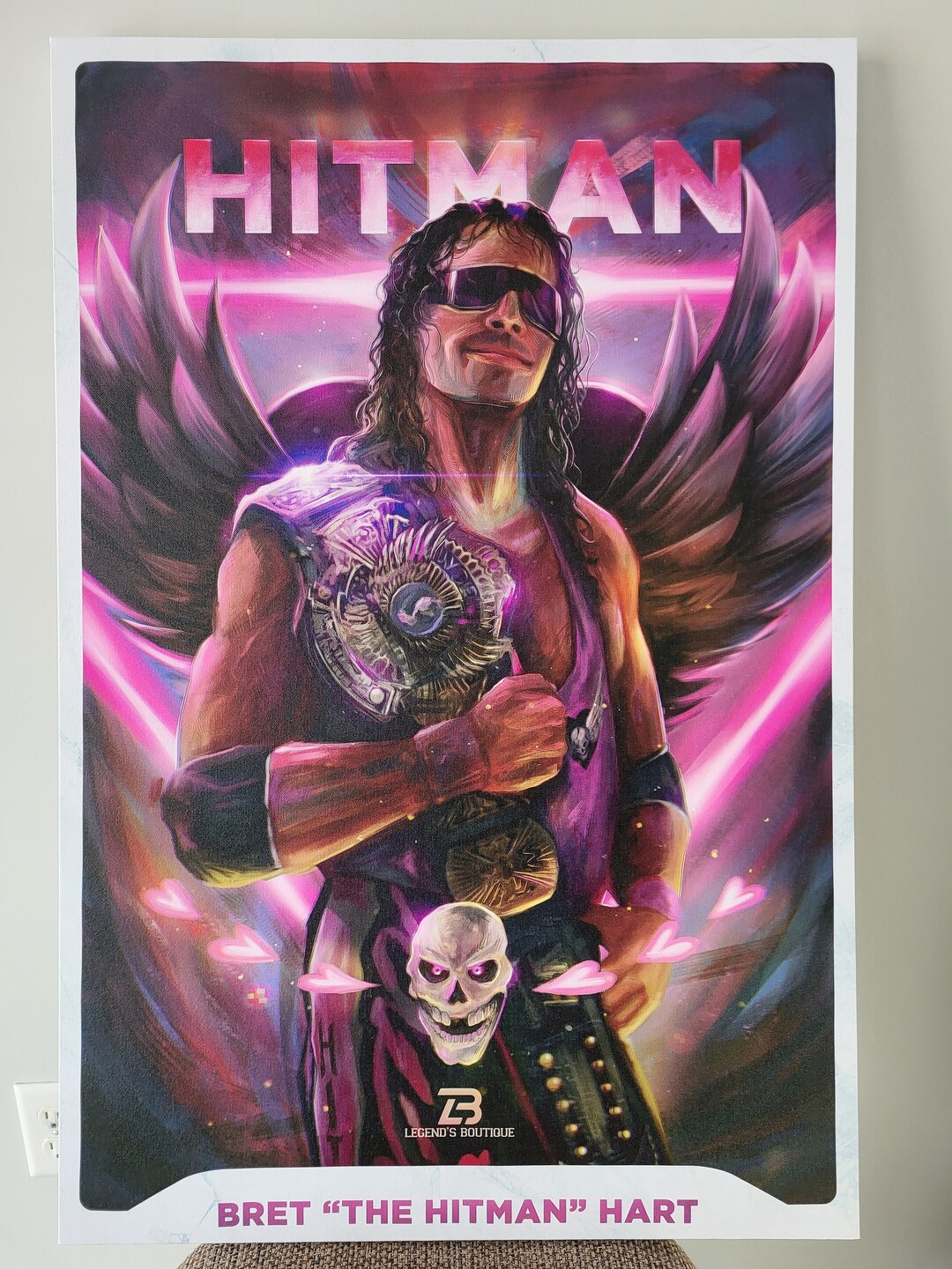 Bret the Hitman Hart Jumbo Trading Card Canvas Art - Etsy