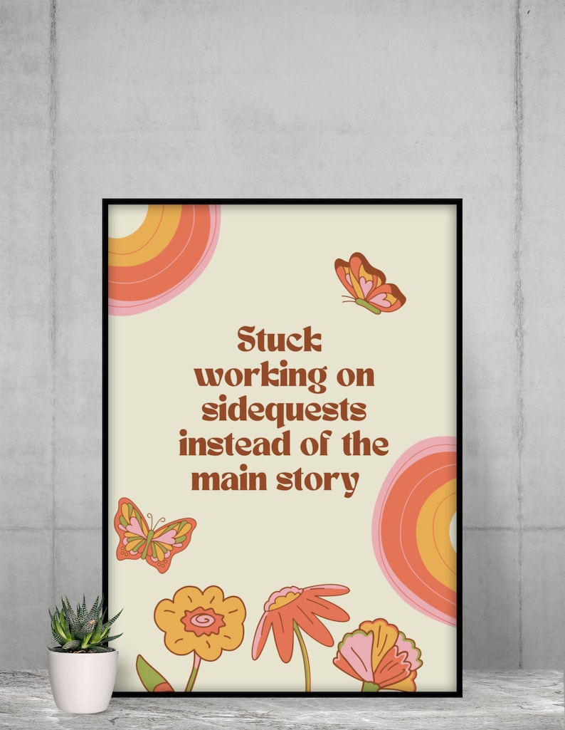 Relatable Art, ADHD Poster, Printable Wall Art, ADHD Print, Mental ...