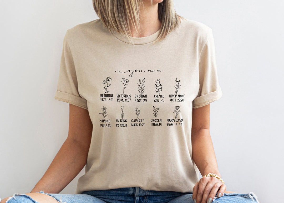 Inspiration Bible Shirt, You Are Bible Verse Shirts, Wild Flower ...