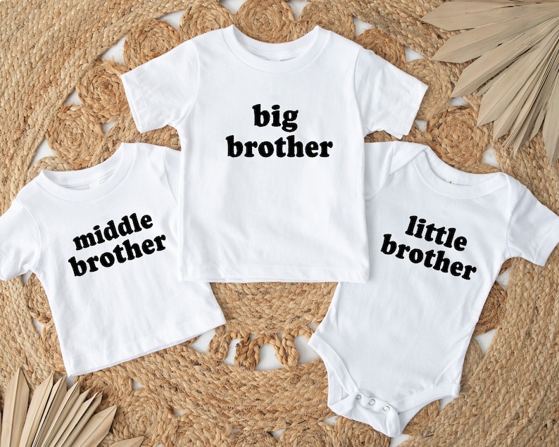 Matching Siblings Shirt, Big Middle Little T-shirt, Brothers and ...