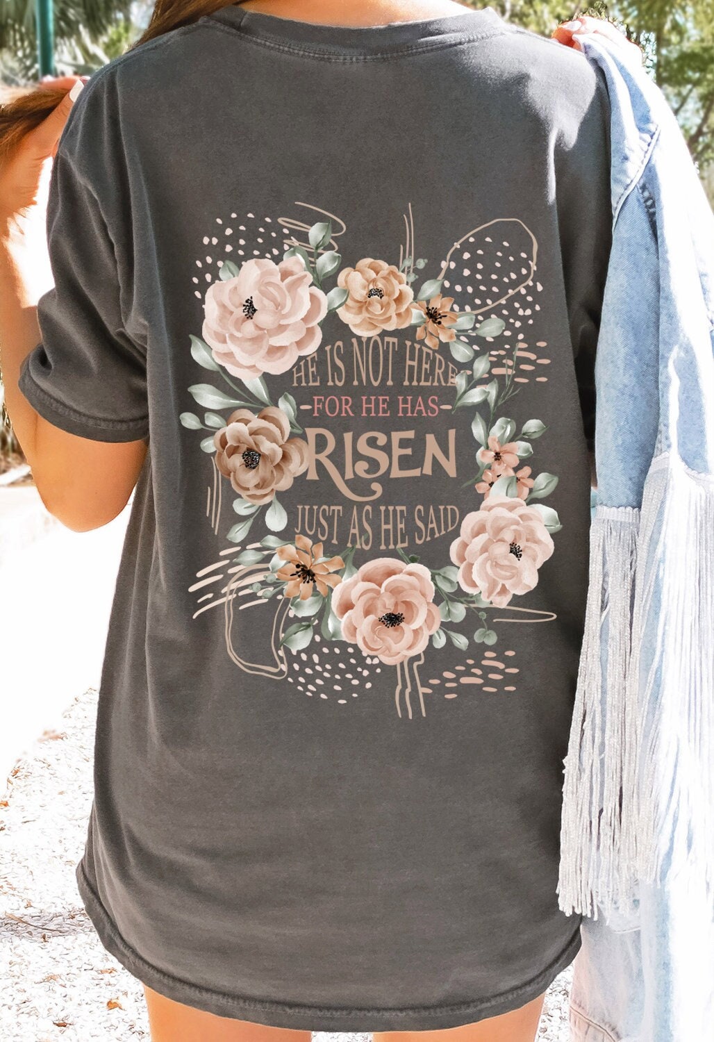 He is Risen Comfort Color Shirt, He is Risen Christian Easter , Vintage ...