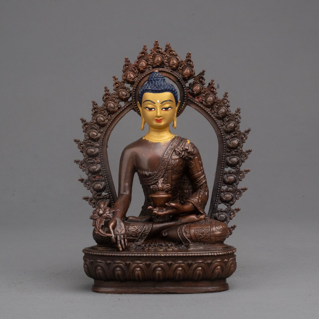 10.5cm Copper Oxidized Medicine Buddha Healing Buddha Cures Suffering ...