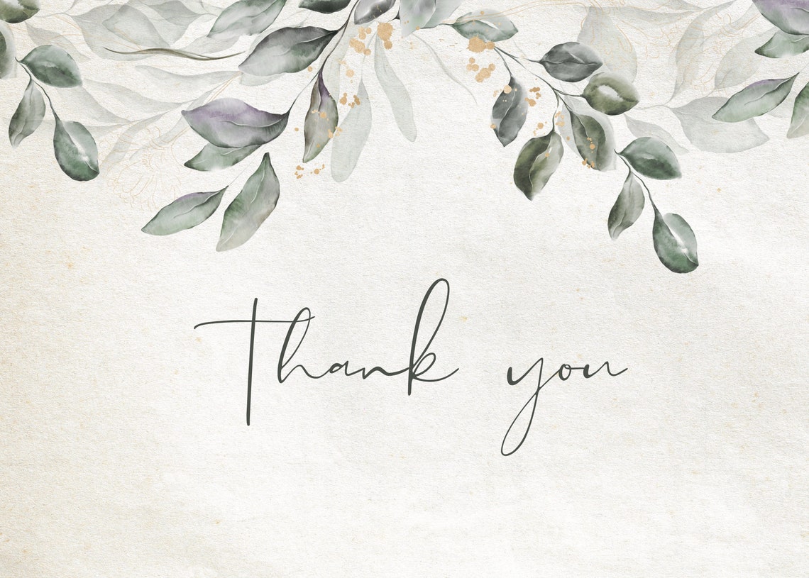 Eucalyptus Thank You Card, Thank You Card Printable, Thank You Card ...