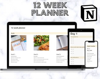 Notion Goal Template, Notion Digital Planner, 3 Month Life Goal ...