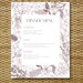 Printable Botanic Dinner Menu Template - Etsy