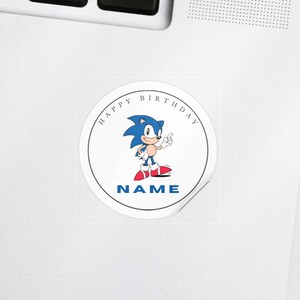 Sonic Birthday Sticker - Etsy